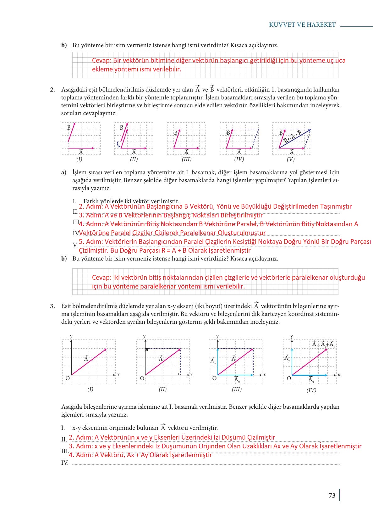 9. Sınıf Meb Yayınları Fizik Ders Kitabı Sayfa 73 Cevapları - karnehesaplama.com