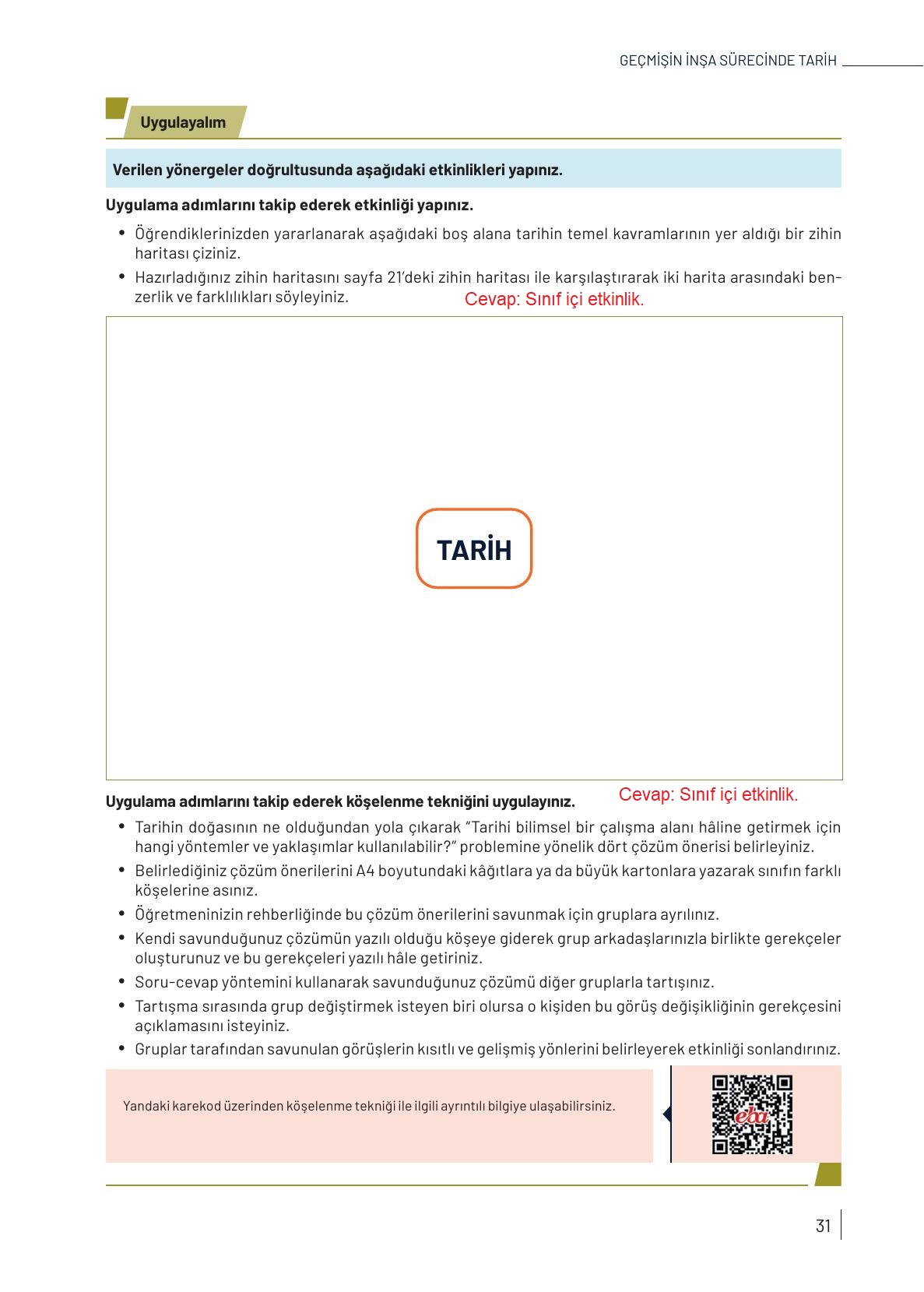9. Sınıf Meb Yayınları Tarih Ders Kitabı Sayfa 31 Cevapları - karnehesaplama.com