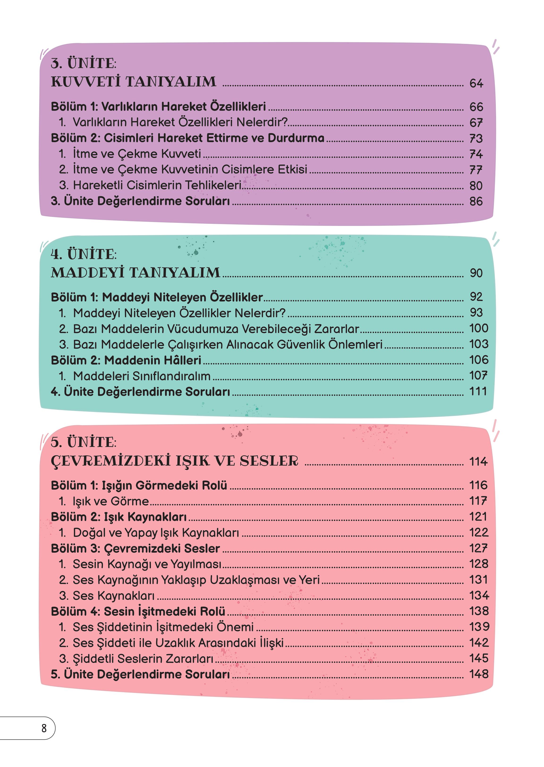 3. Sınıf Meb Yayınları Fen Bilimleri Ders Kitabı Sayfa 8 Cevapları - karnehesaplama.com