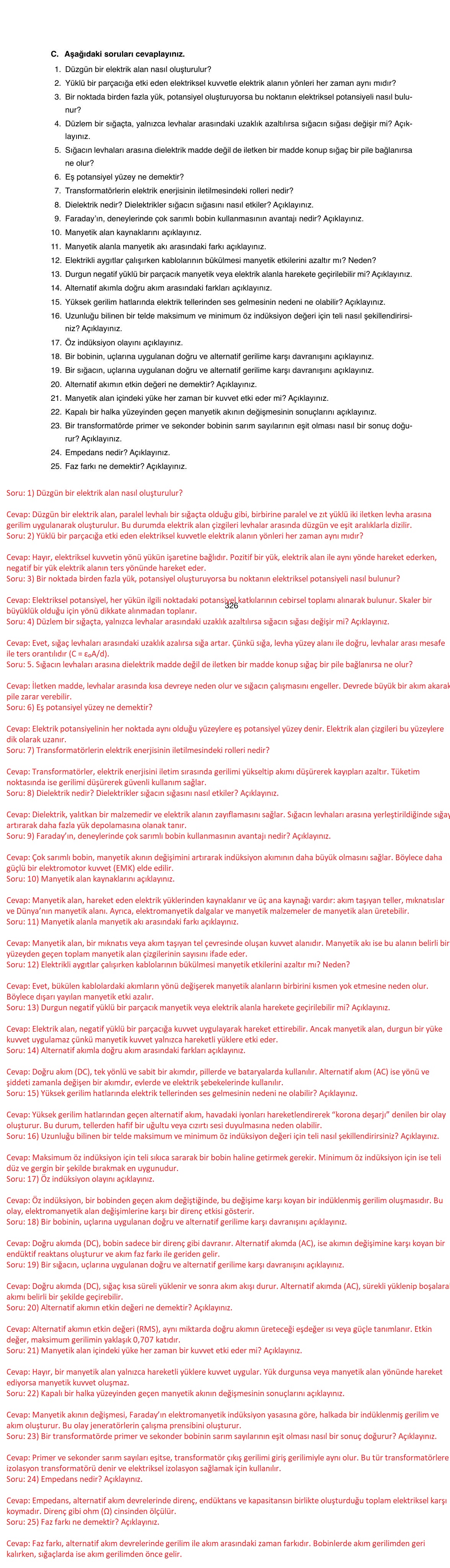11. Sınıf Ata Yayıncılık Fizik Ders Kitabı Sayfa 326 Cevapları ...